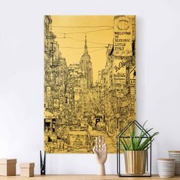 Bilderwelten Leinwandbild - Hochformat Stadtstudie - Little Italy