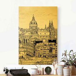 Bilderwelten Leinwandbild - Hochformat Stadtstudie - Altstadt