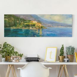 Bilderwelten Leinwandbild - Panorama Italienische Landschaft - Meer