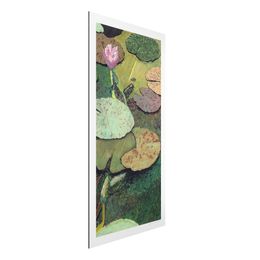 Bilderwelten Alu-Dibond Outdoor Bild Seerose mit Bl&auml;ttern III