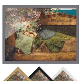 Bilderwelten Bild mit Rahmen - Querformat Sir Lawrence Alma-Tadema - Im Rosengarten