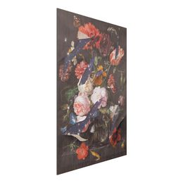 Bilderwelten Alu-Dibond Outdoor Bild Blumen mit Galaxie