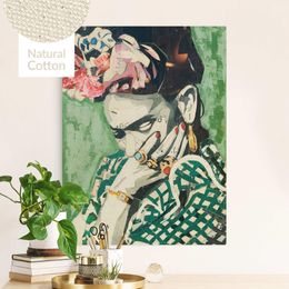 Bilderwelten Leinwandbild - Hochformat Frida Kahlo - Collage No.3