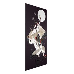 Bilderwelten Alu-Dibond Outdoor Bild Kraniche vor Mond II
