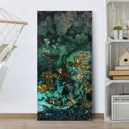 Bilderwelten Leinwandbild Goldene Meeres-Inseln Abstrakt