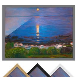 Bilderwelten Bild mit Rahmen - Querformat Edvard Munch - Sommernacht am Meeresstrand