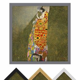 Bilderwelten Bild mit Rahmen - Quadrat Gustav Klimt - Die Hoffnung II