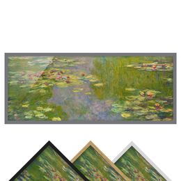 Bilderwelten Bild mit Rahmen - Panorama Claude Monet - Gr&uuml;ne Seerosen