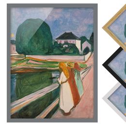 Bilderwelten Bild mit Rahmen - Hochformat Edvard Munch - Wei&szlig;e Nacht