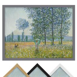 Bilderwelten Bild mit Rahmen - Querformat Claude Monet - Felder im Fr&uuml;hling