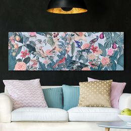 Bilderwelten Leinwandbild Vintage Collage - Vogelgarten