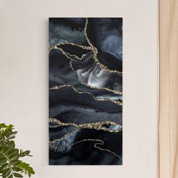 Bilderwelten Leinwandbild Schwarz mit Glitzer Gold