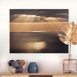 Bilderwelten Leinwandbild Sonnenstrahlen &uuml;ber dem Meer