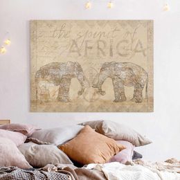 Bilderwelten Leinwandbild Vintage Collage - Spirit of Africa