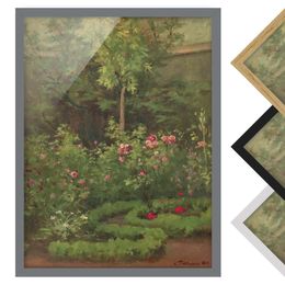 Bilderwelten Bild mit Rahmen - Hochformat Camille Pissarro - Ein Rosengarten