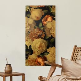 Bilderwelten Leinwandbild Rote Rosen mit Wei&szlig;en Rosen