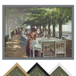 Bilderwelten Bild mit Rahmen - Querformat Max Liebermann - Terrasse des Restaurants Jacob