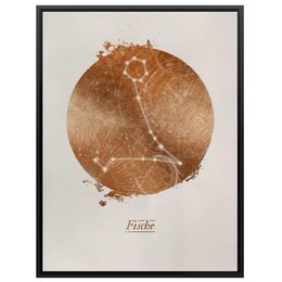 Bilderwelten Leinwandbild Sternzeichen Fische Gold