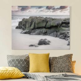 Bilderwelten Leinwandbild Felsen am Strand