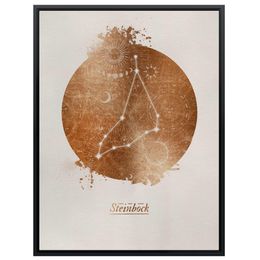 Bilderwelten Leinwandbild Sternzeichen Steinbock Gold