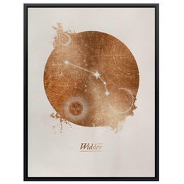 Bilderwelten Leinwandbild Sternzeichen Widder Gold