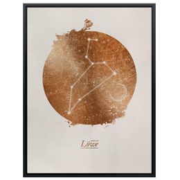 Bilderwelten Leinwandbild Sternzeichen L&ouml;we Gold