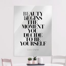 Bilderwelten Glasbild - Hochformat Be yourself Coco Chanel
