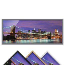 Bilderwelten Bild mit Rahmen - Panorama Brooklyn Bridge in New York City