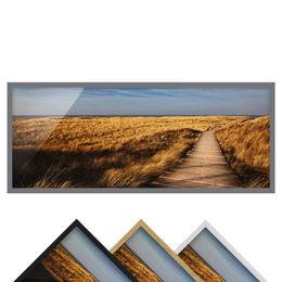 Bilderwelten Bild mit Rahmen - Panorama D&uuml;nenweg auf Sylt