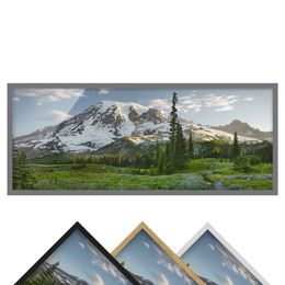 Bilderwelten Bild mit Rahmen - Panorama Bergblick Wiesenpfad