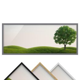 Bilderwelten Bild mit Rahmen - Panorama Gr&uuml;ne Ruhe