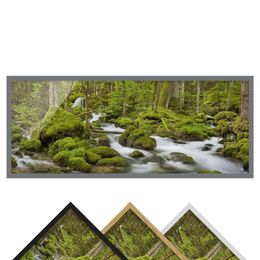 Bilderwelten Bild mit Rahmen - Panorama Moosbedeckte Steine Schweiz