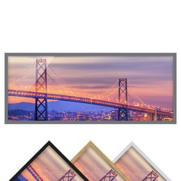 Bilderwelten Bild mit Rahmen - Panorama Bay Bridge