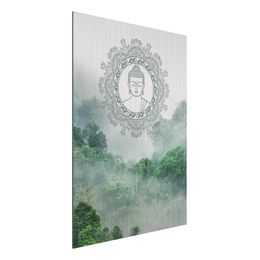 Bilderwelten Alu-Dibond Outdoor Bild Buddha Mandala im Nebel