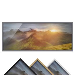 Bilderwelten Bild mit Rahmen - Panorama Storkonufell im Sonnenaufgang
