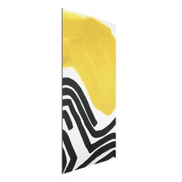 Bilderwelten Alu Dibond Outdoor Bild originell schwarz Abstrakt wetterfest - Farbenlabyrinth I - Deko Wohnzimmer Schlafzimmer