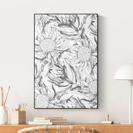 Akustik-Wechselbild Florale Eleganz Vintage Protea