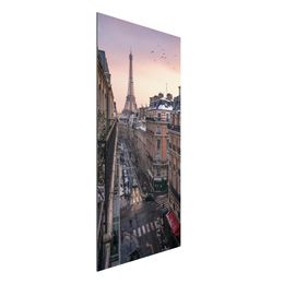 Bilderwelten Alu-Dibond Outdoor Bild Eiffelturm bei Sonnenuntergang