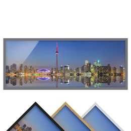 Bilderwelten Bild mit Rahmen - Panorama Toronto City Skyline vor Lake Ontario