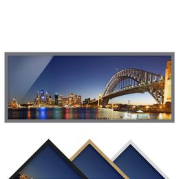 Bilderwelten Bild mit Rahmen - Panorama Sydney at Night