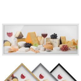 Bilderwelten Bild mit Rahmen Kulinarisch gelb modern inkl. Rahmung - K&auml;se-Variationen - Deko K&uuml;che