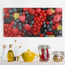 Bilderwelten Leinwandbild - Querformat Fruchtige Waldbeeren