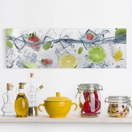 Bilderwelten Leinwandbild - Panorama Frucht Cocktail