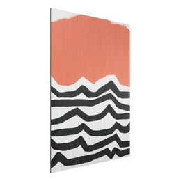Bilderwelten Alu Dibond Outdoor Bild originell schwarz Abstrakt wetterfest - Farbenlabyrinth III - Deko Wohnzimmer Schlafzimmer