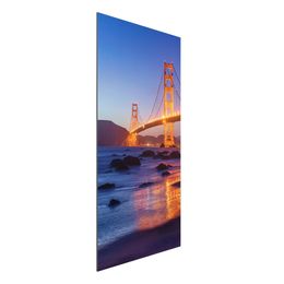Bilderwelten Alu-Dibond Outdoor Bild Golden Gate Bridge am Abend