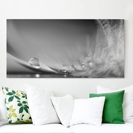 Bilderwelten Leinwandbild - Querformat Story of a Waterdrop Black White