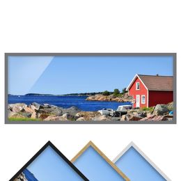 Bilderwelten Bild mit Rahmen - Panorama Urlaub in Norwegen