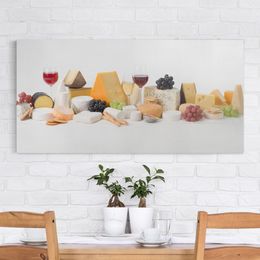 Bilderwelten Leinwandbild - Querformat K&auml;se-Variationen