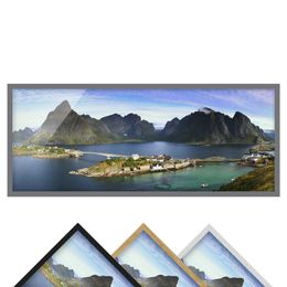 Bilderwelten Bild mit Rahmen - Panorama Nordisches Paradies