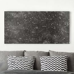 Bilderwelten Leinwandbild - Querformat Sternbild Karte Tafeloptik